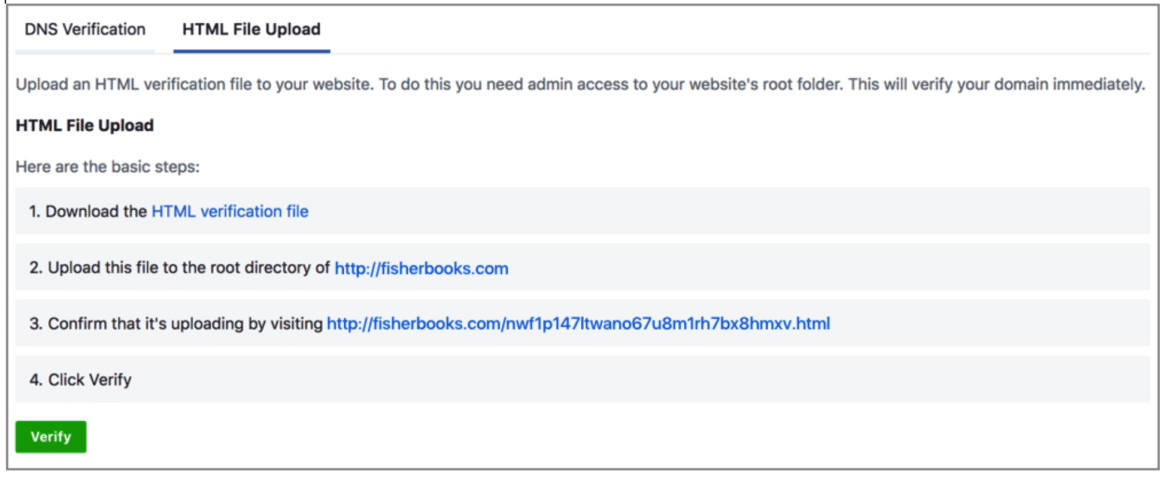 Facebook domain verification for Shopify sites - One9Seven6
